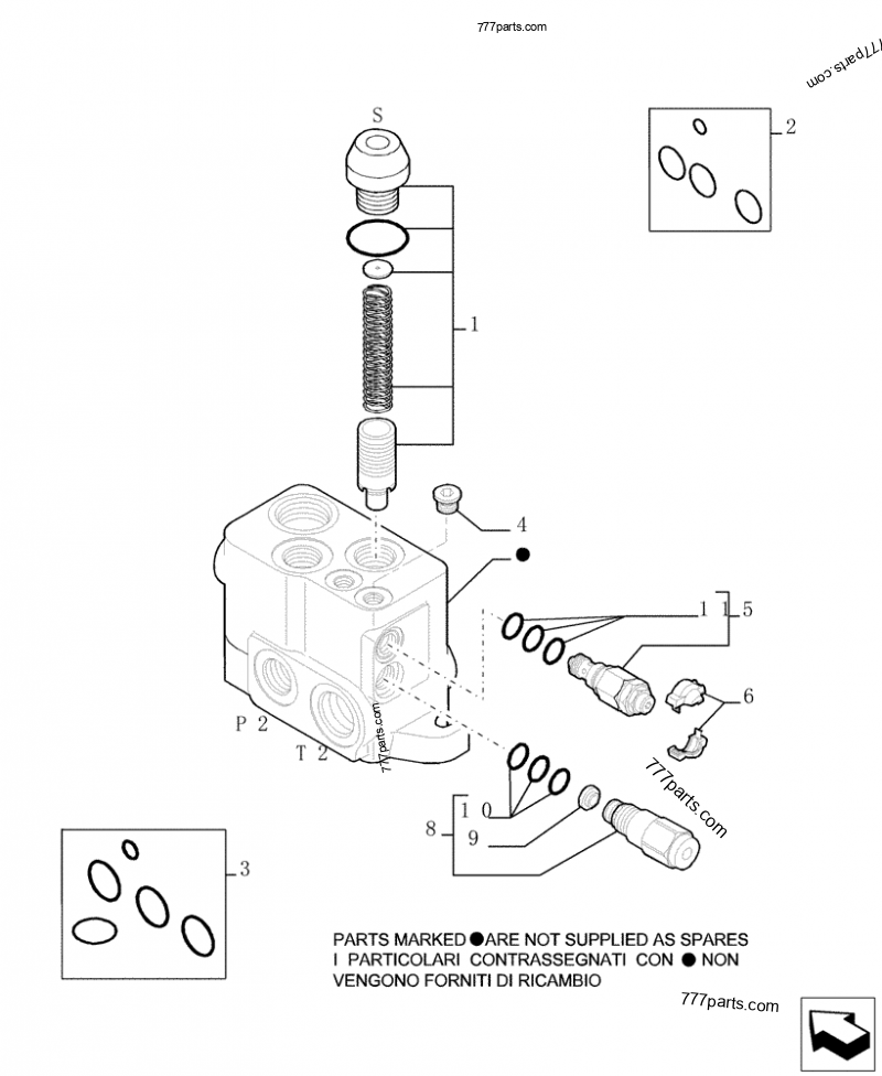 4 SPOOL VALVE - COMPONENTS- OPTIONAL CODE 749002011 - TELESCOPIC ...
