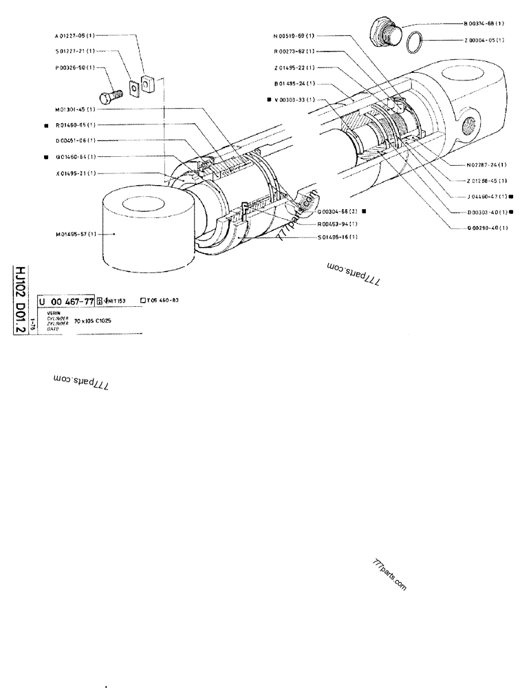 CYLINDER 70 X 105 C1025 - CRAWLER EXCAVATORS Case TCS (POCLAIN CRAWLER ...