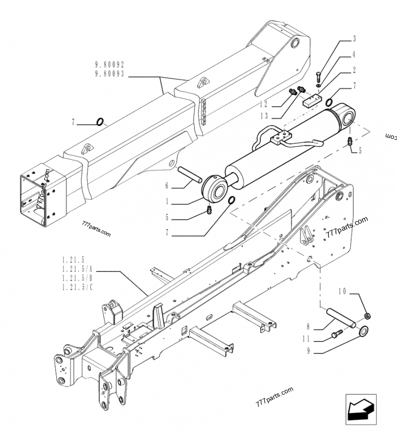 LIFT CYLINDER - TELESCOPIC HANDLERS Case TX130-43 (TURBO TELEHANDLER (6 ...