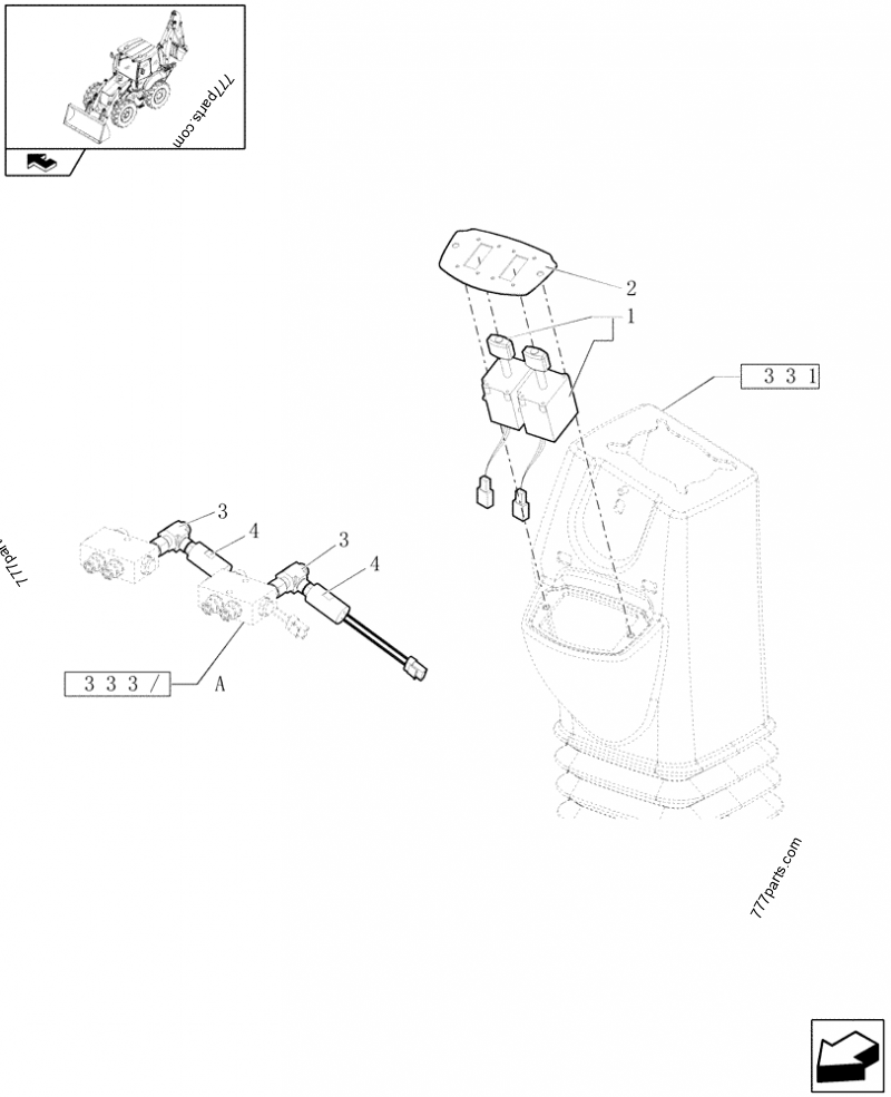 STABILIZER CONTROL WITH AUTO-UP (CENTER PIVOT) - LOADER BACKHOES Case ...