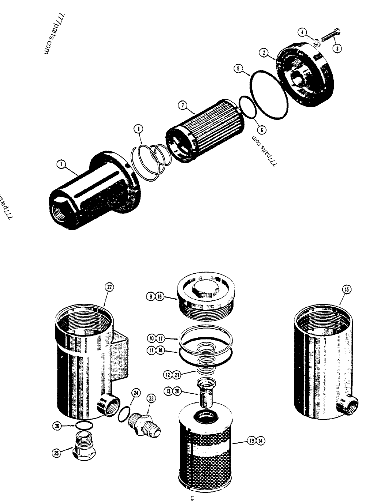TRANSMISSION OIL FILTERS - CRAWLER DOZERS Case 450 (CASE CRAWLER ...