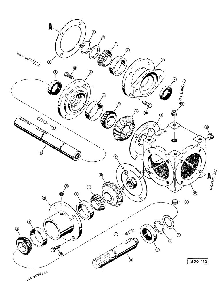 GEAR BOX, STARTING FROM NO. 3755880 - SKID STEER LOADERS Case 1529 ...