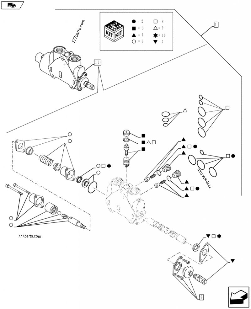 DIA KIT, LOADER VALVE 3 SPOOL - LOADER BACKHOES Case 580T (LOADER ...