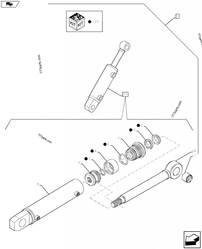 DIA KIT, OPT 6X1 LOADER BUCKET WITH TEETH 1.15 "COMMON GREY" - C7338 ...
