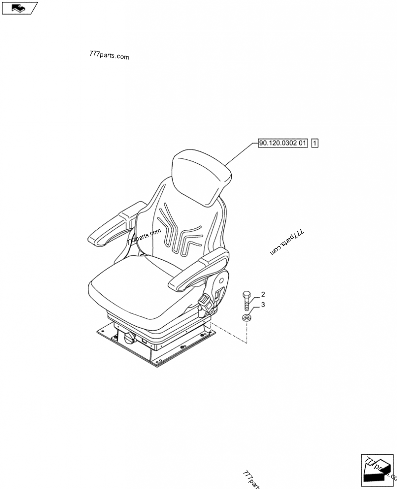 DELUXE SEAT W/2 IN SEAT BELT - ADJUSTED OPERATOR'S SEAT - CAB - PILOT ...