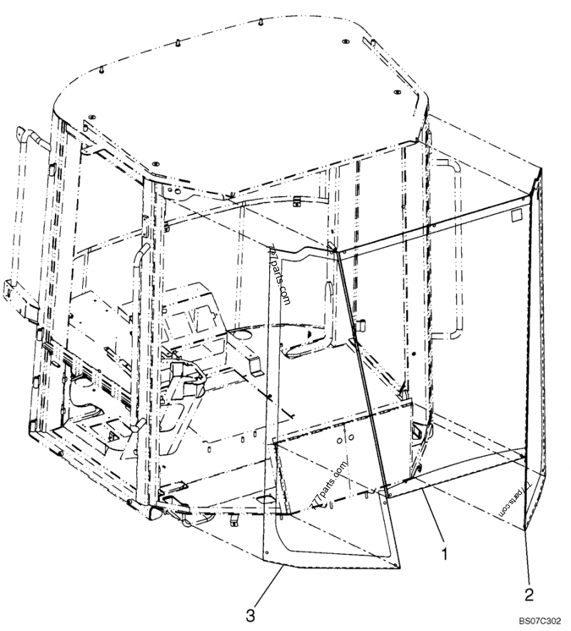 CAB - GLASS, FRONT - WHEEL LOADERS Case 521E (WHEEL LOADER (EU) (2/09 ...