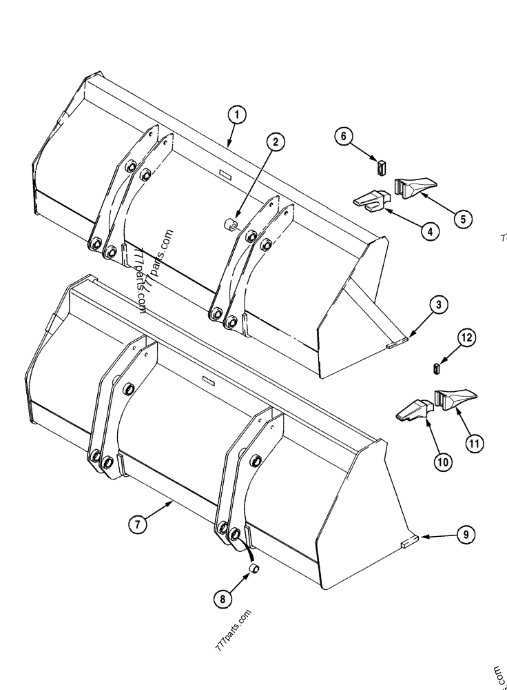 STANDARD LOADER BUCKET - LOADER BACKHOES Case 590SM (CASE BACKHOE ...