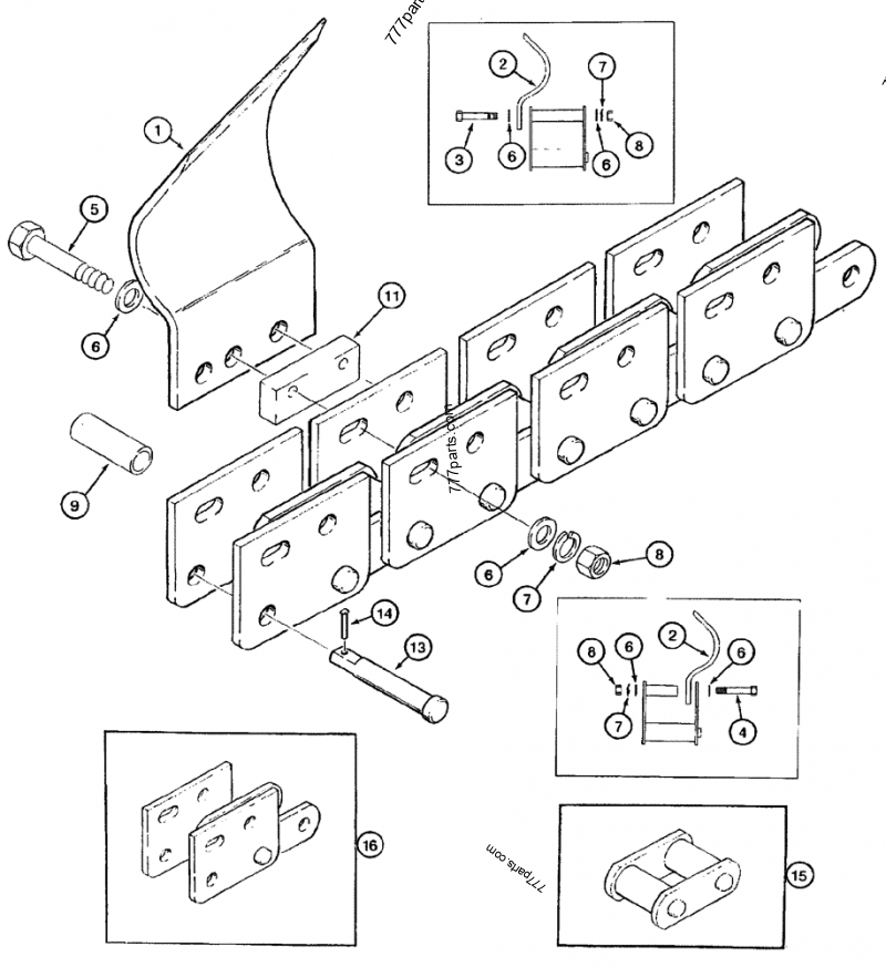 CHAINS DIGGING TEETH - TRENCHERS-LAYERS Case TF300B (CASE TRENCHER (1/ ...
