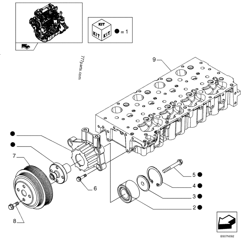 BELT PULLEY DRIVE & COVER (87380450) - SKID STEER LOADERS Case 445 ...