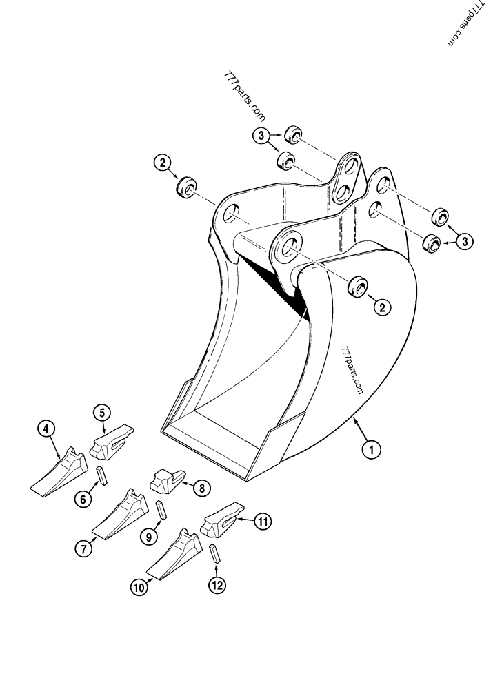 TRENCH BUCKET - WITH TEETH - LOADER BACKHOES Case 580M (CASE BACKHOE ...