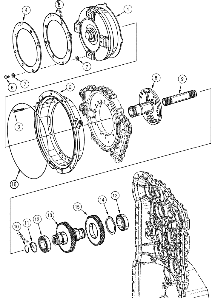 TRANSMISSION TORQUE CONVERTER - WHEEL LOADERS Case 721C (CASE WHEEL ...
