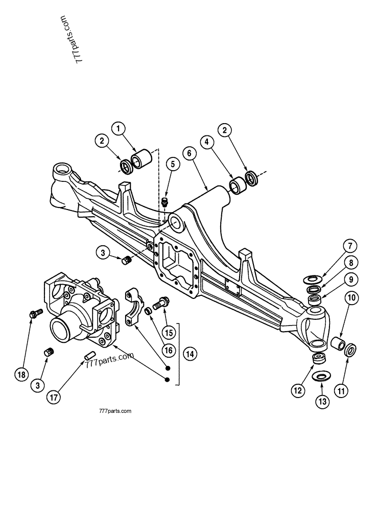 FRONT DRIVE AXLE - HOUSING - LOADER BACKHOES Case 580SM (CASE BACKHOE ...