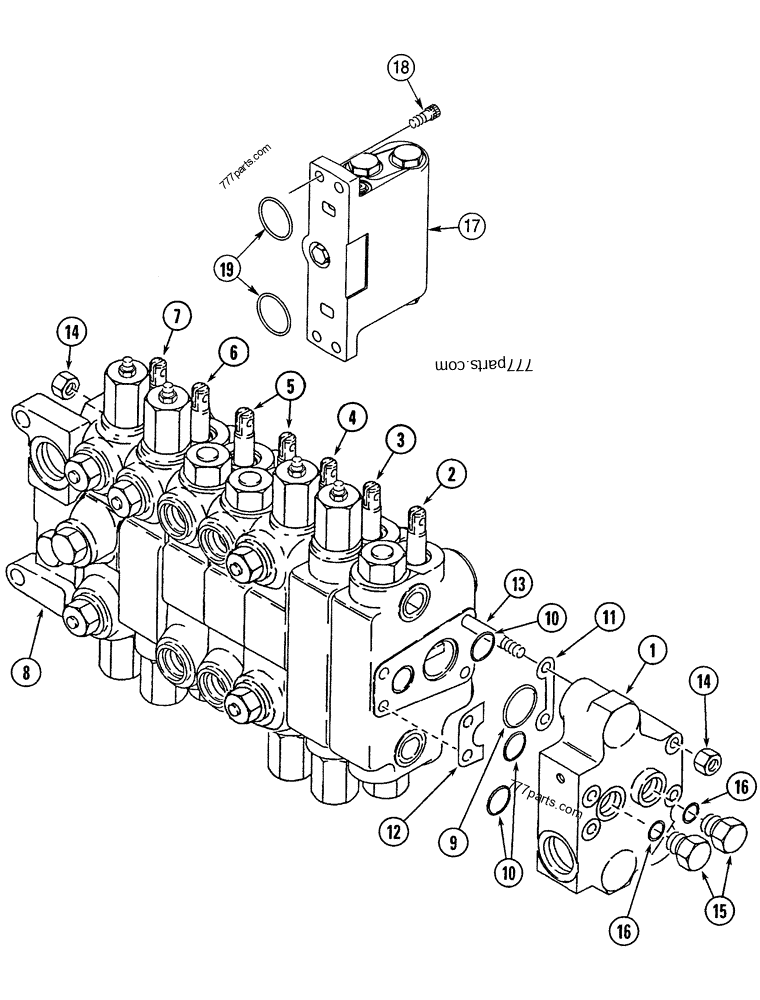 BACKHOE CONTROL VALVE - TELESCOPIC DIPPER - LOADER BACKHOES Case 590SM ...