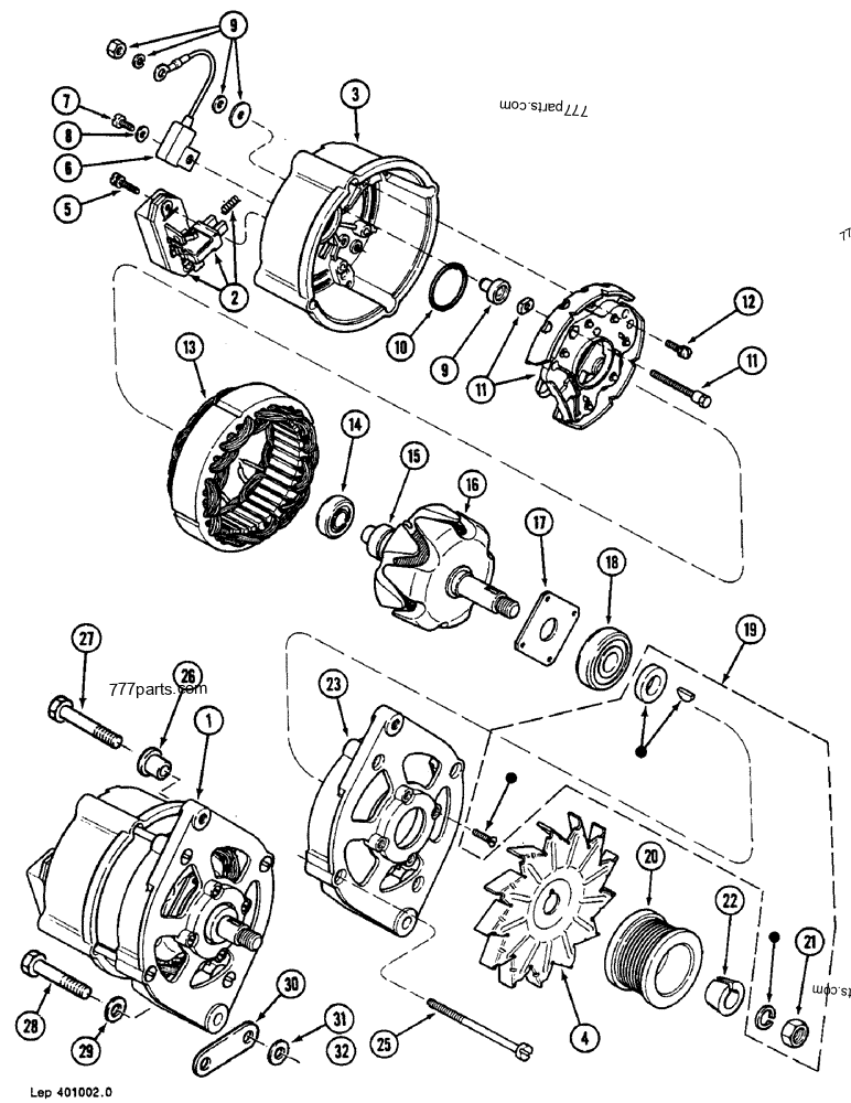 ALTERNATOR - CRAWLER EXCAVATORS Case 488P (CASE WHEELED EXCAVATOR (S/N CJC0004501 & AFTER) (1/95 ...