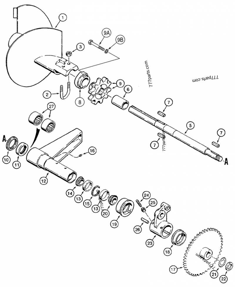 TRENCHER BOOM MOUNTING SHAFT - TRENCHERS-LAYERS Case TF300B (CASE ...