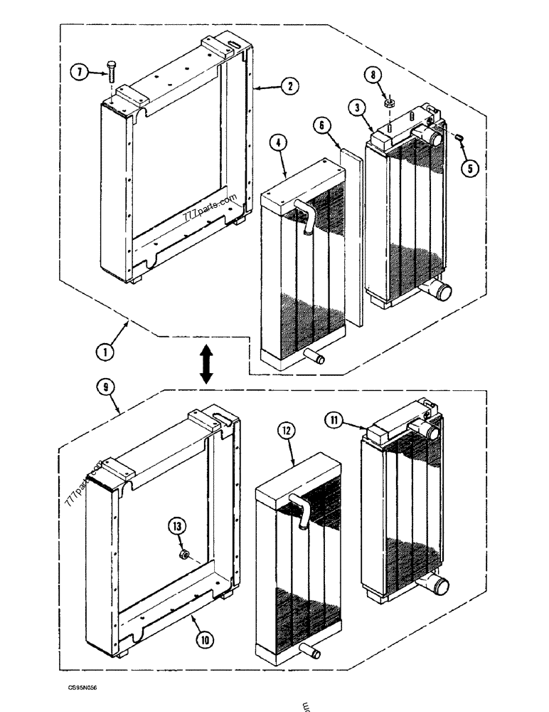 RADIATOR AND OIL COOLER, 688B P(118301-) / 688B PSU(122901-) - CRAWLER ...