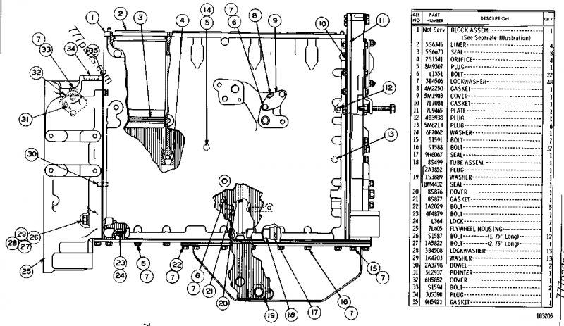 CYLINDER BLOCK AND COVERS--Side View-Part 1 of 2 - ENGINE - MARINE ...
