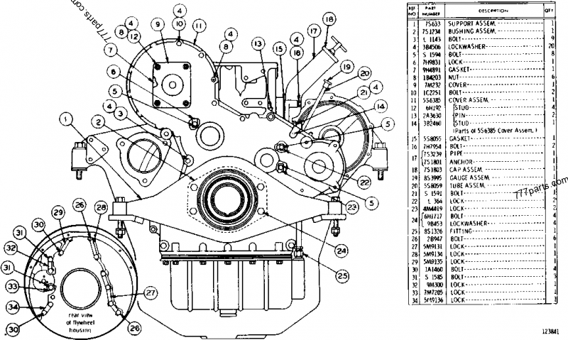 CYLINDER BLOCK AND COVERS--End View--Part 3 of 3 - TRACK-TYPE TRACTOR ...