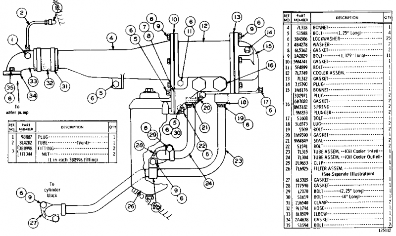 OIL COOLER AND OIL FILTER (1N5320 N/S) - ENGINE - INDUSTRIAL ...