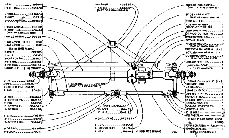 FRONT AXLE (2D4140 N/S) - MOTOR GRADER Caterpillar 120 | 777parts.com