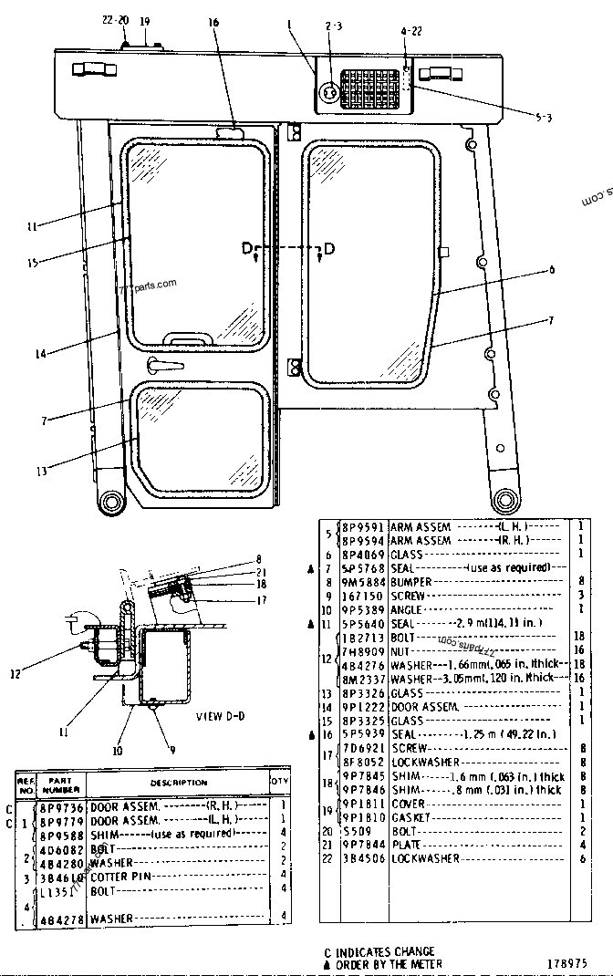 8P2126 ROLL-OVER PROTECTIVE STRUCTURE GROUP--L.H.--Part 2 of 3--Type 3 ...