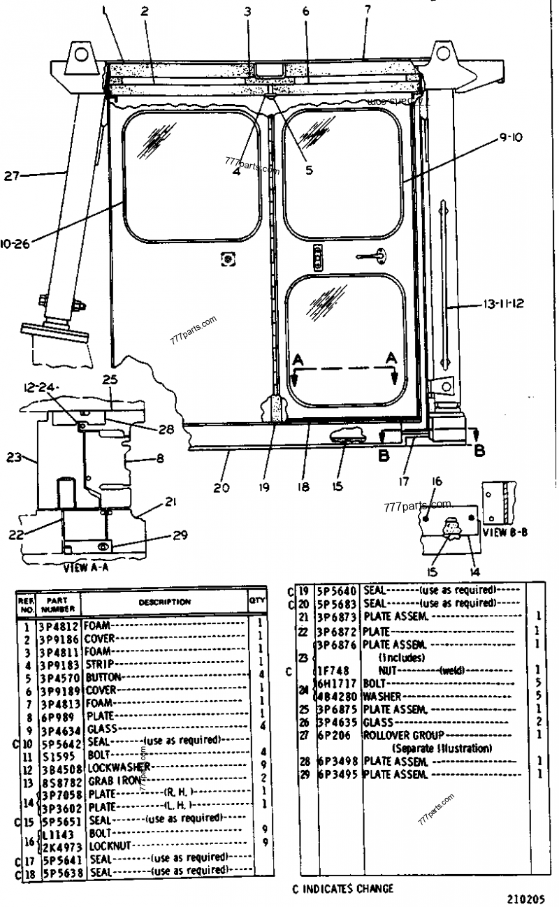 6P291 ROLL-OVER PROTECTIVE STRCUTURE GROUP--Enclosed--Part 2 of 3 ...