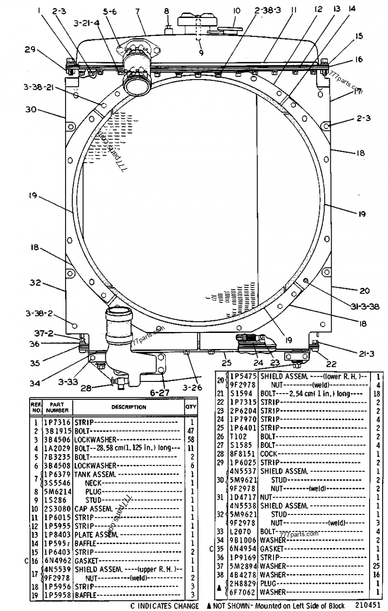 6N935 RADIATOR GROUP-Part 2 of 2 - TRACK-TYPE TRACTOR Caterpillar D5B ...