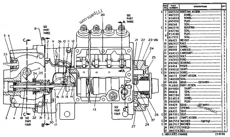 4N1836 GOVERNOR AND FUEL INJECTION PUMP GROUP--Part 1 of 4 - TRACK-TYPE ...