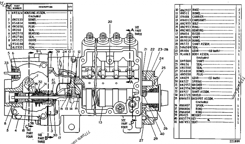 6N5355 GOVERNOR AND FUEL INJECTION PUMP GROUP-Part 1 of 4-Type 2 ...