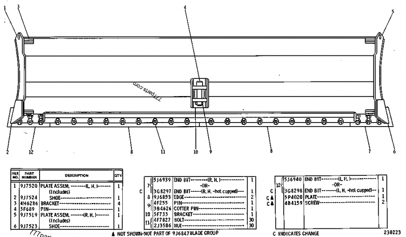 9J6847 BLADE GROUP-ANGLING. 5A BULLDOZER SERIAL NO. 93H5550-UP - TRACK-TYPE TRACTOR Caterpillar ...