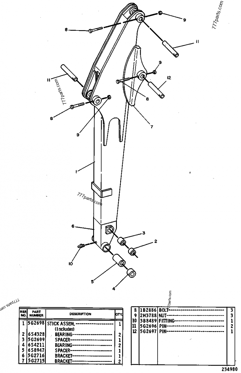 5G2717 HOE STICK GROUP - TRACK-TYPE TRACTOR Caterpillar 53 | 777parts.com