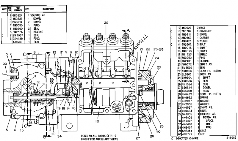7N1742 GOVERNOR & FUEL INJECTION PUMP GROUP-PART 1 OF 4 - ENGINE ...