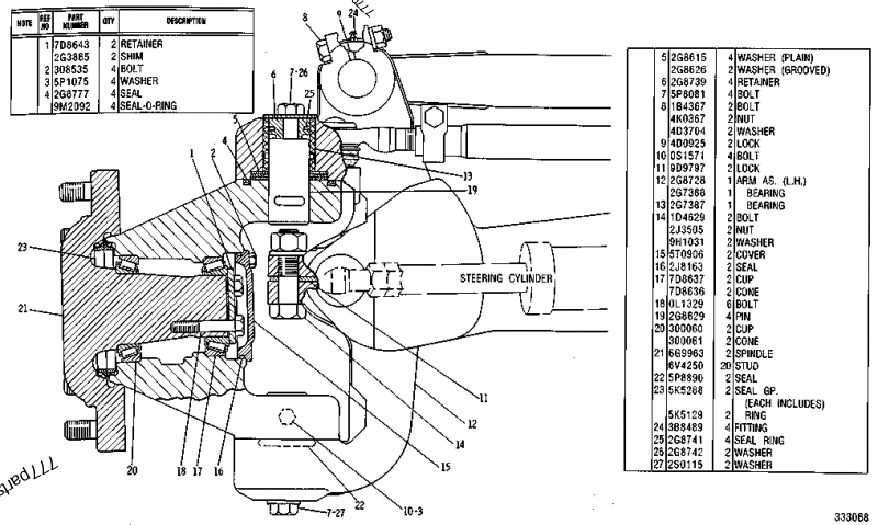 2G8660 FRONT AXLE GROUP-PART 2 OF 2 - MOTOR GRADER Caterpillar 140G ...