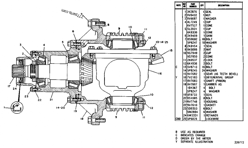 7V2179 DIFFERENTIAL AND BEVEL GEAR GROUP-FRONT - INTEGRATED TOOLCARRIER ...