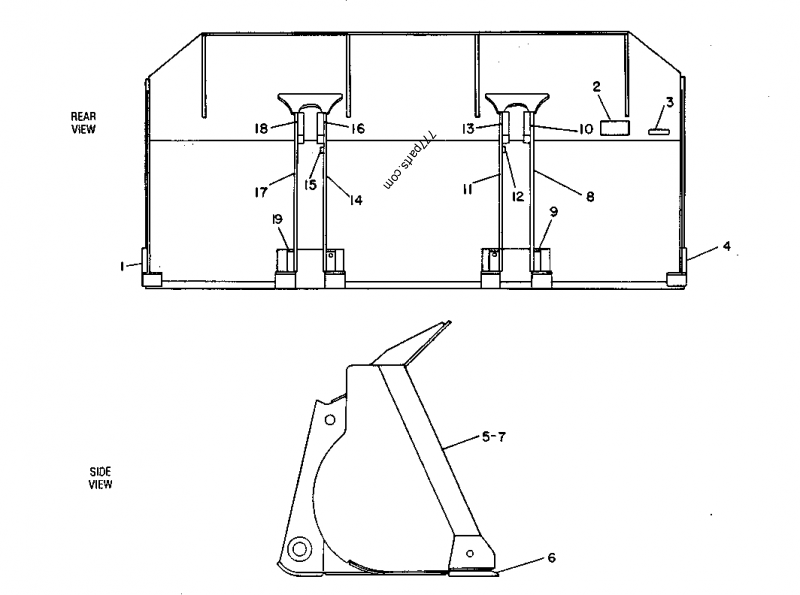 5G8461 BUCKET AS-GENERAL PURPOSE - TRACK-TYPE LOADER Caterpillar 935B ...