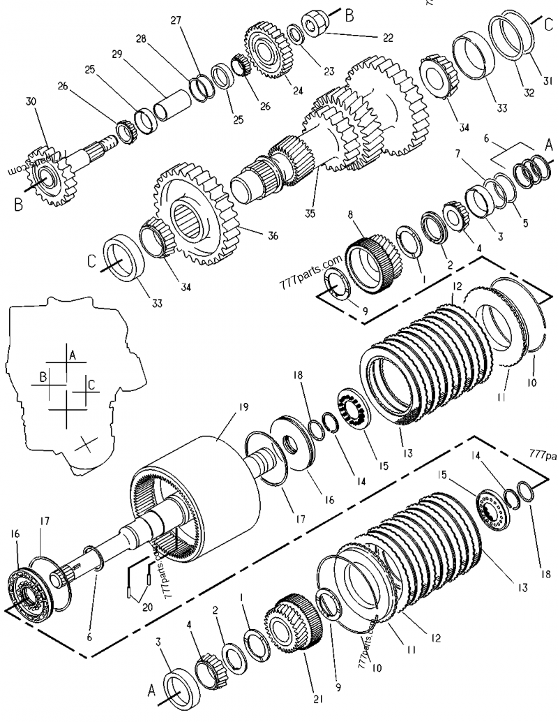 6Y2598 TRANSMISSION GP-DIRECT DRIVE-PART 2 OF 4 - BACKHOE LOADER ...