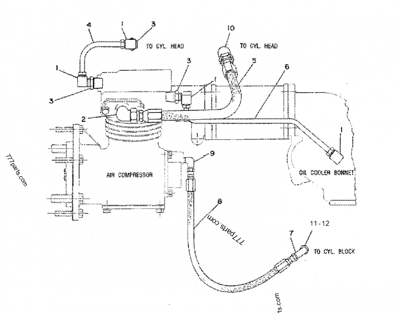 7W-8411 LINES GP-AIR COMPRESSOR - ENGINE - MACHINE Caterpillar 3304 ...