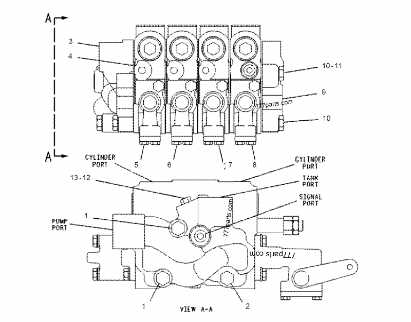 104-8645 VALVE GP-BANK 5 - MOTOR GRADER Caterpillar 140H | 777parts.com