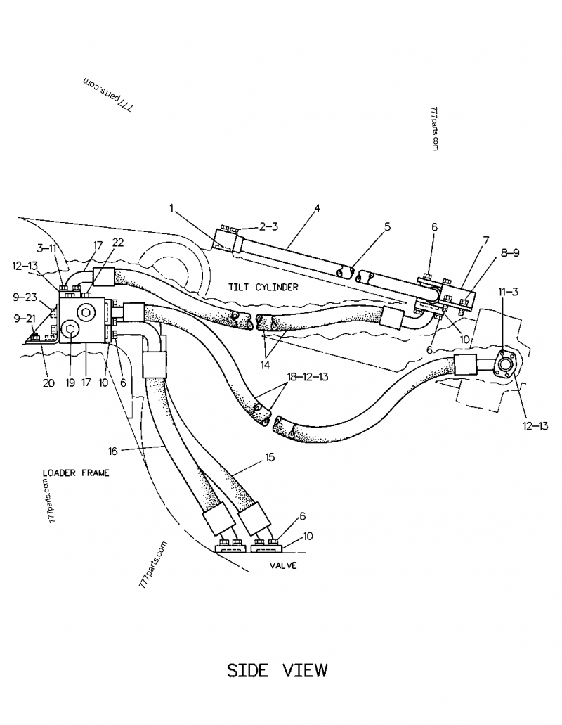 9V-2186 LINES GP-TILT CYLINDER - WHEEL-TYPE LOADER Caterpillar 980F ...