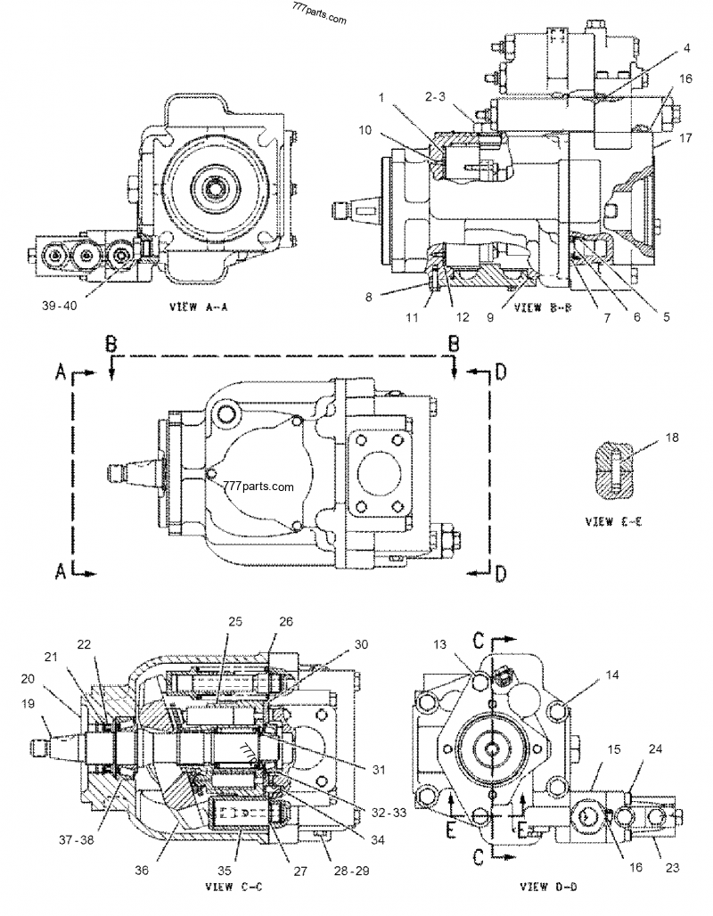105-1645 PUMP GP-PISTON - BACKHOE LOADER Caterpillar 446B | 777parts.com
