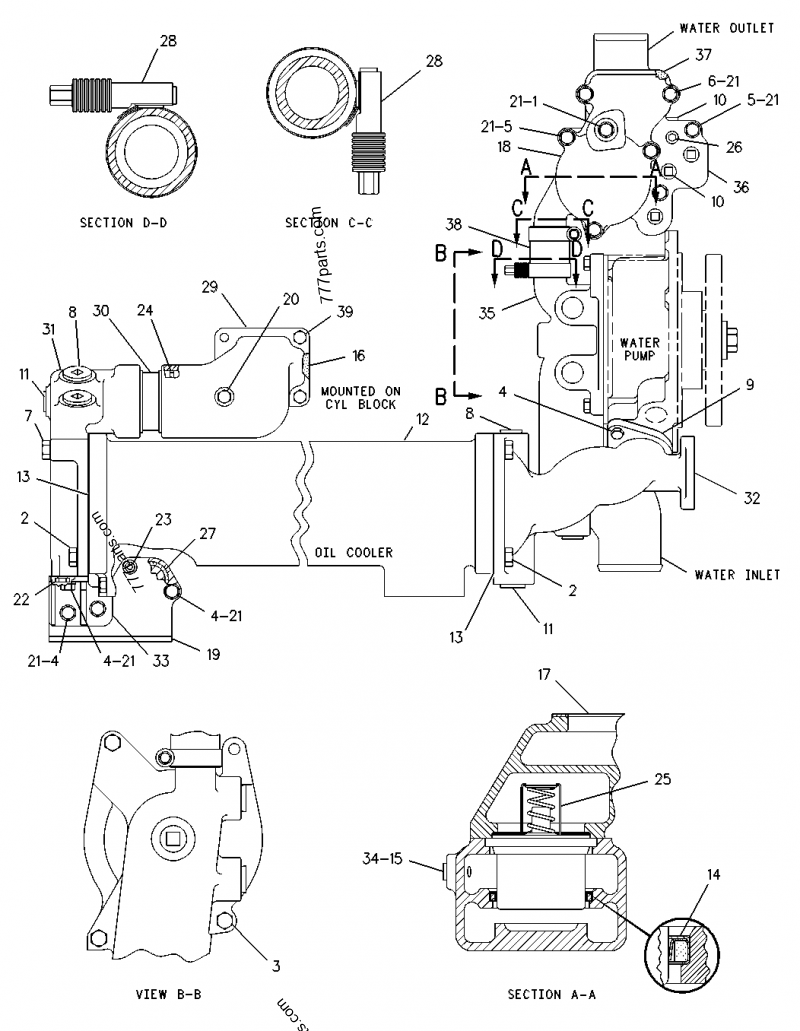 116-7166 LINES GP-WATER - ENGINE - TRUCK Caterpillar 3406C | 777parts.com