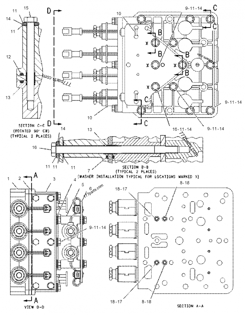 164-6093 MANIFOLD & VALVE GP -STEERING CLUTCH, BRAKE, RH, LH - TRACK ...