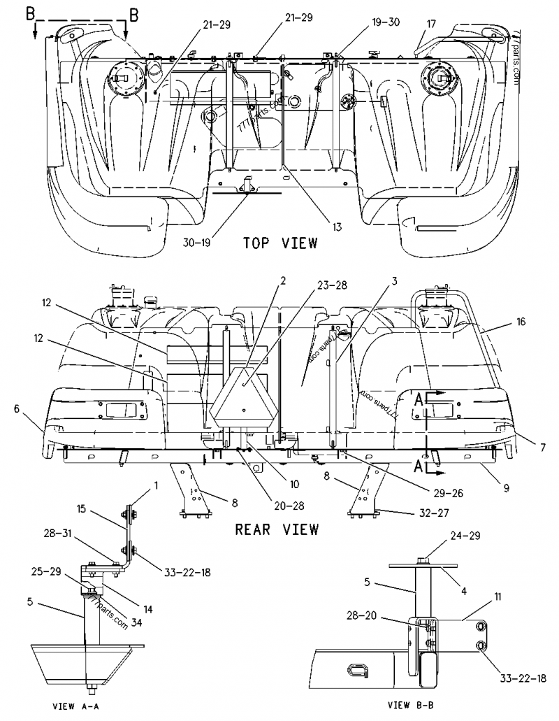 136-6068 MOUNTING GP-TANK - CHALLENGER Caterpillar 95E | 777parts.com