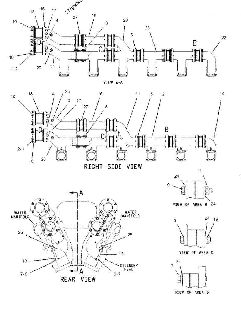 112-3432 MANIFOLD GP-EXHAUST (CHG -00 THRU -03) - ENGINE - GENERATOR ...
