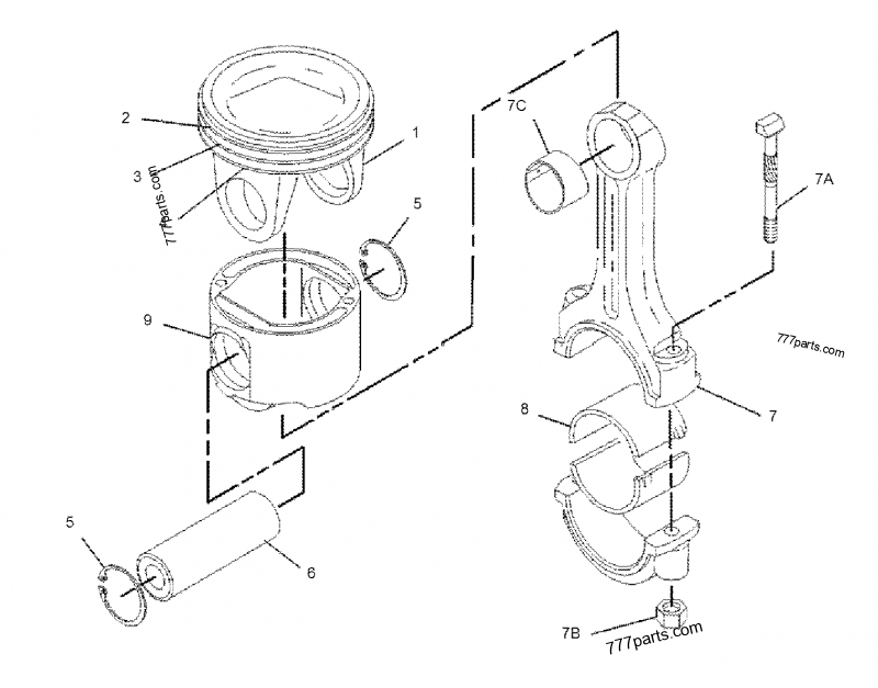 107-7639 PISTON & ROD GP - PAVING COMPACTOR Caterpillar CP-563D ...