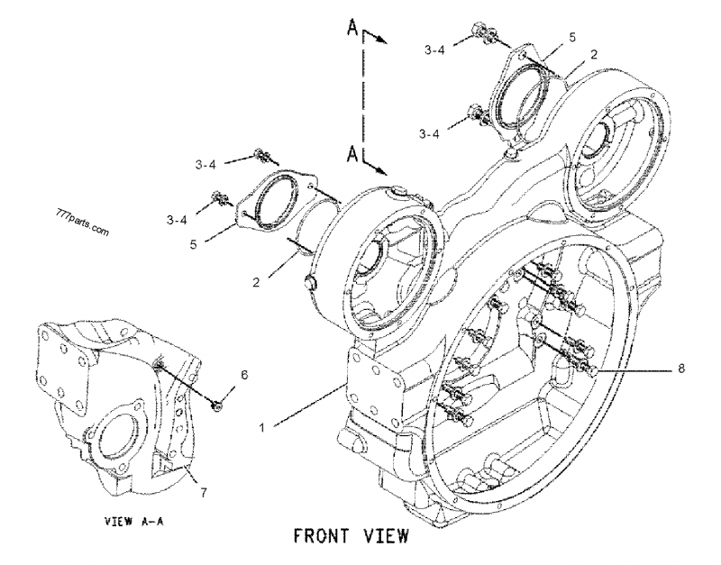 196-9903 HOUSING GP-FLYWHEEL - TRACK-TYPE TRACTOR Caterpillar 7SU ...