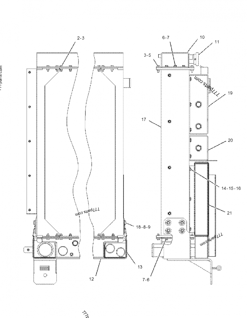 125-5579 RADIATOR & HYD OIL COOLER GP - ENGINE - MACHINE Caterpillar ...