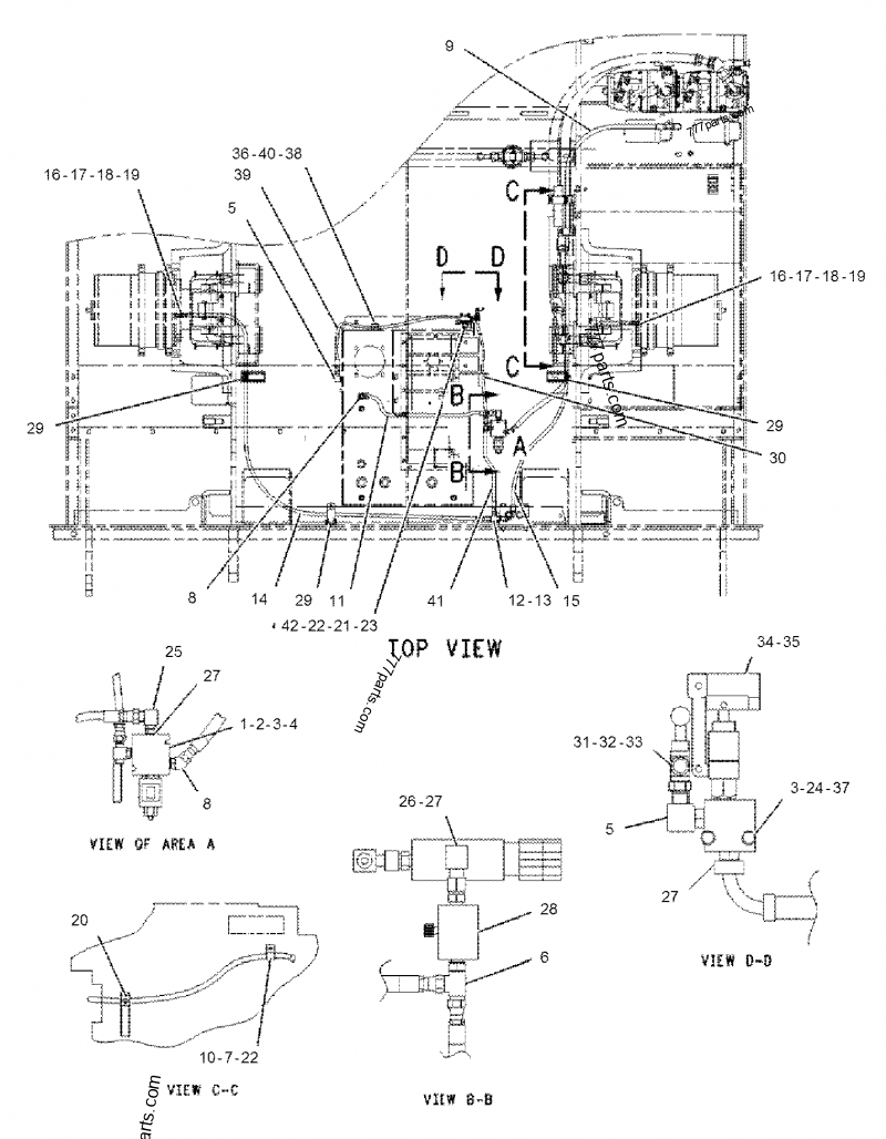 162-7444 LINES GP-PARKING BRAKE - ENGINE - MACHINE Caterpillar 3126 ...