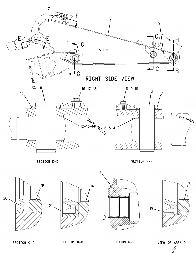 202-2946 STICK AR-HOE - EXCAVATOR Caterpillar 365B | 777parts.com