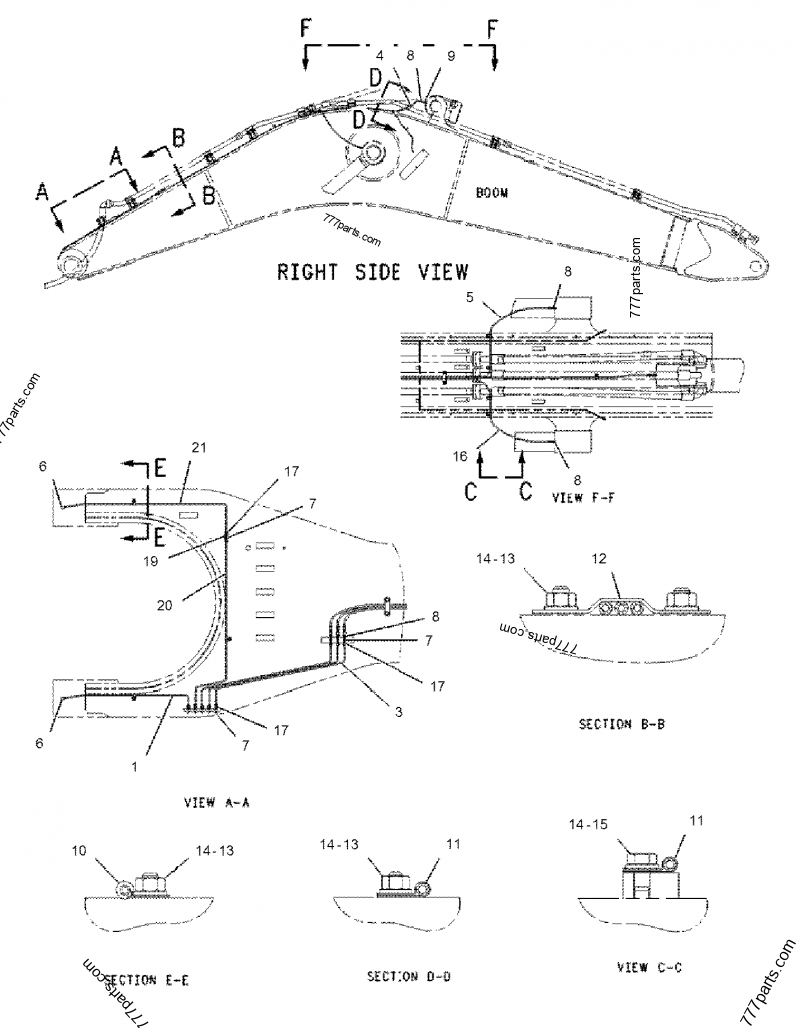 150-2803 BOOM AR-REACH - ENGINE - MACHINE Caterpillar 3456E | 777parts.com